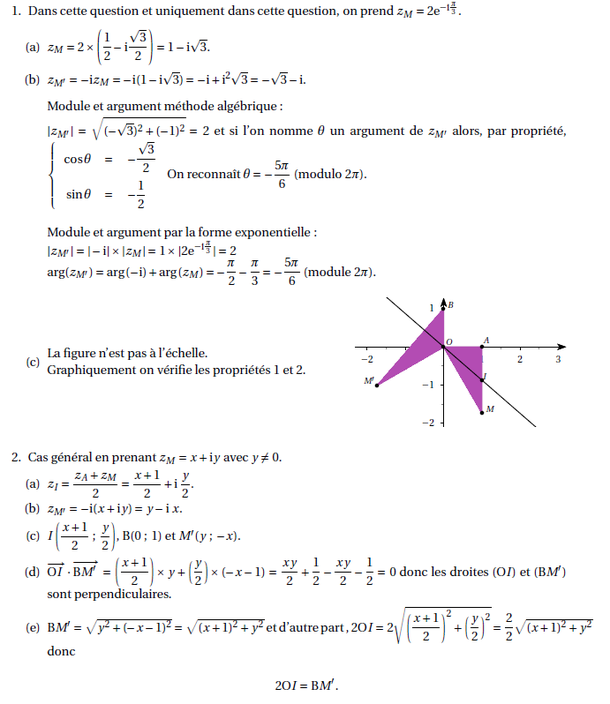 Corrigé - Les Maths en Terminale S