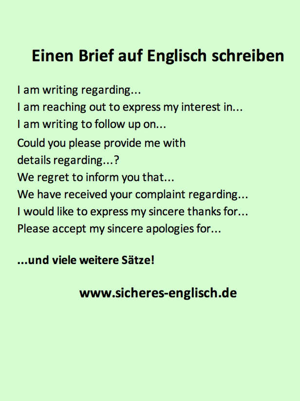 Einen Brief schreiben auf Englisch - Englisch lernen