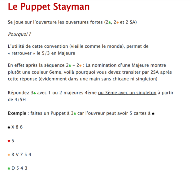 Le PUPPET STAYMAN - aucrapaudbridgeurs jimdo page!