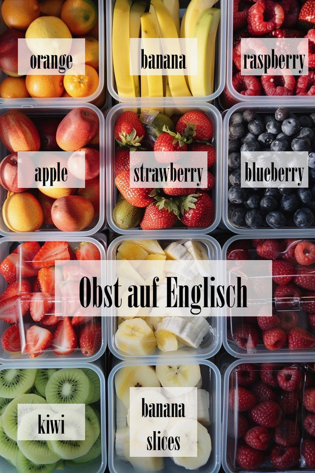 Obst, Obstsorten und Nüsse auf Englisch | Liste - Englisch lernen