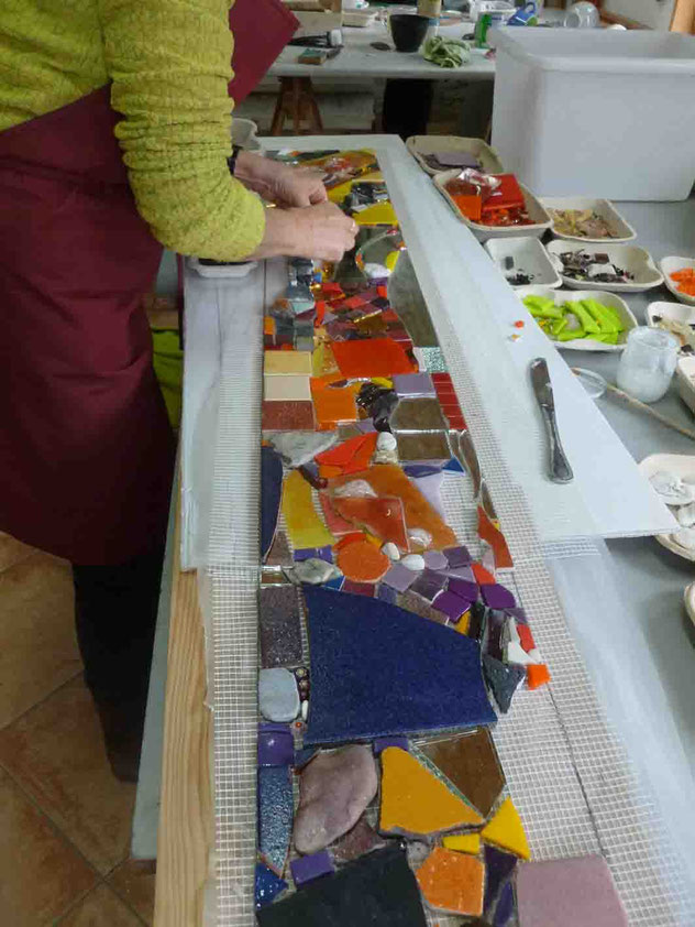 FRESQUE EN MOSAÏQUE sur filet 5 jours/20h - muse coquelicot