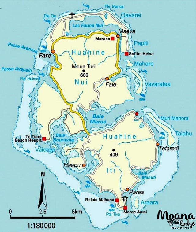 Géographie - Pension Huahine Moana Lodge