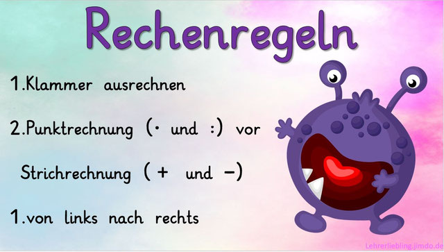 Rechenregeln - Poster - lehrerlieblings Webseite!