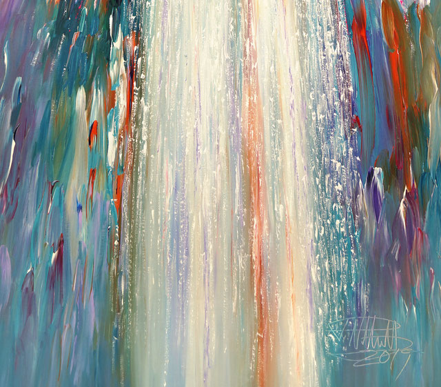 Waterfall artwork - large abstract painting art for sale