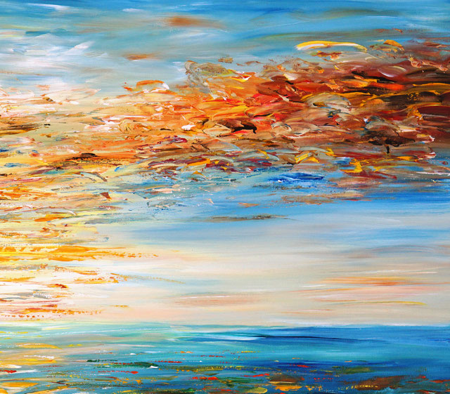 Summer artwork - large abstract painting art for sale