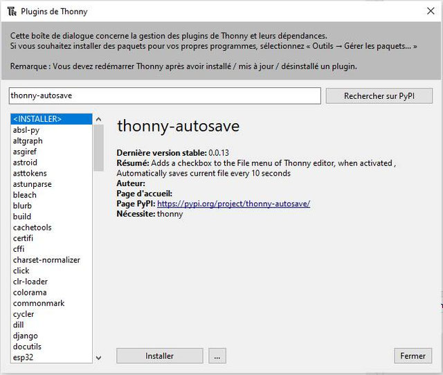 Thonny Autosave - Informatique - Cours, Devoirs, Exercices,
