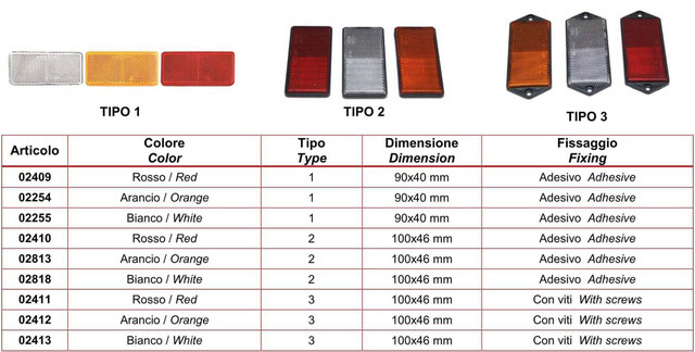 Componenti Rimorchi | Catadiottri - Algimar