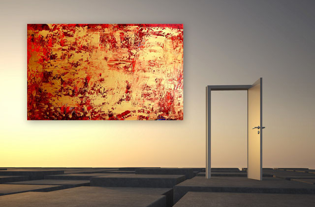 Rot Gold - GALERIE ABSTRAKT - Originalkunst