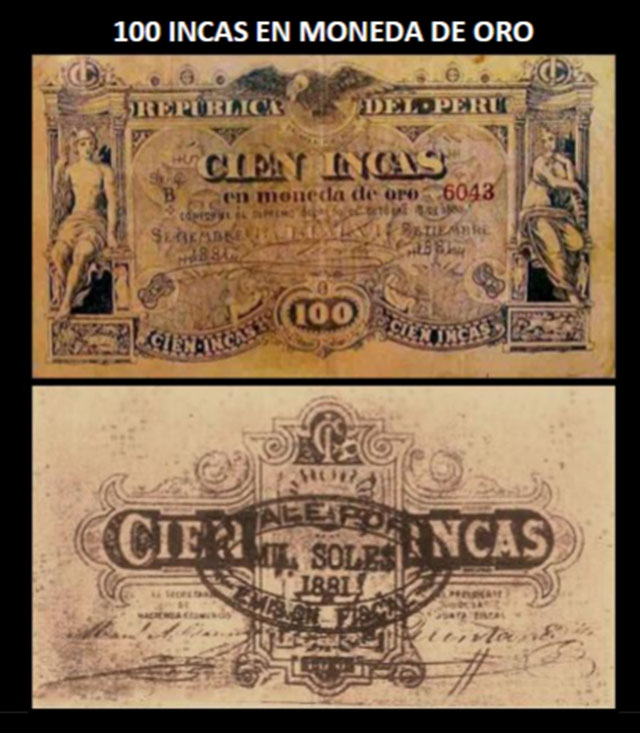 7.- Inca de oro 1880-82 Billetes - Página web de idawicuwiw