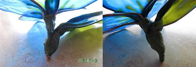 Blaue Blume aus Window Color - Artesania Katinka Duval