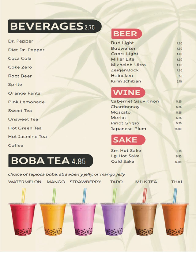 Menu - tokyoexpressllc