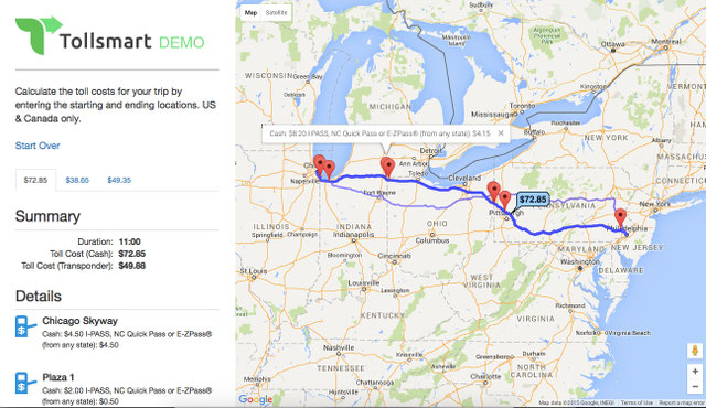 Toll Calculator for Cars - Tollsmart