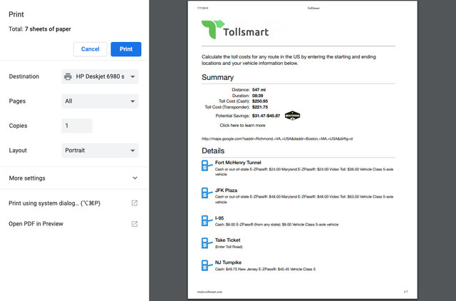 Truck Toll Calculator - Tollsmart