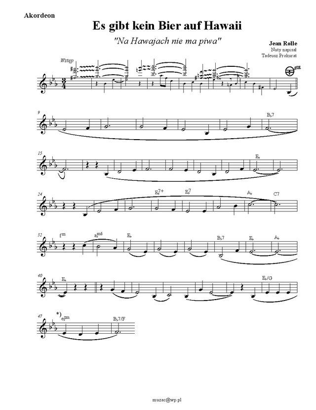 - Es gibt kein Bier auf Hawaii - Jean Rolle (Paul Kuhn) - Strona ...
