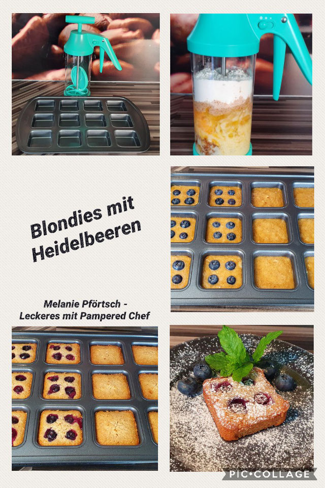 Blondies Mit Heidelbeeren Aus Der Brownieform Melanie Pförtsch Leckeres Mit Pampered Chef