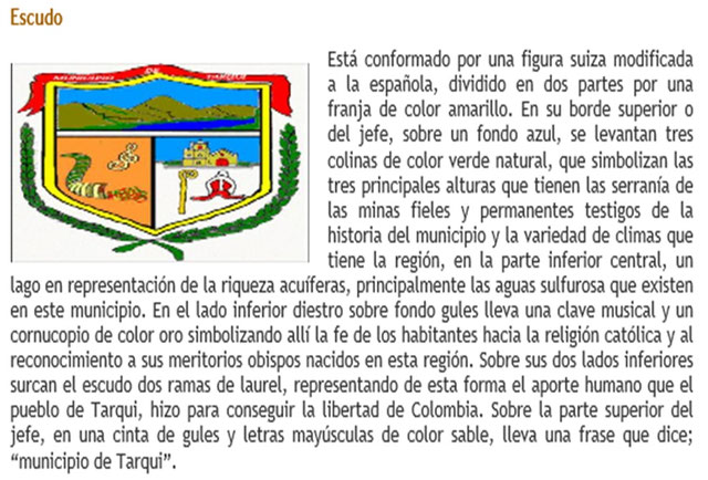 Símbolos del municipio - Página web de corpotarquibogota