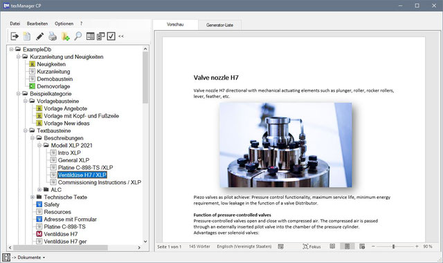 Textbausteinverwaltung und Dokumentengenerator - texManager