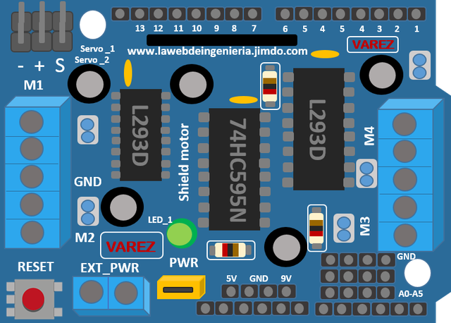 SHIELD L293D - la web de ingenieria