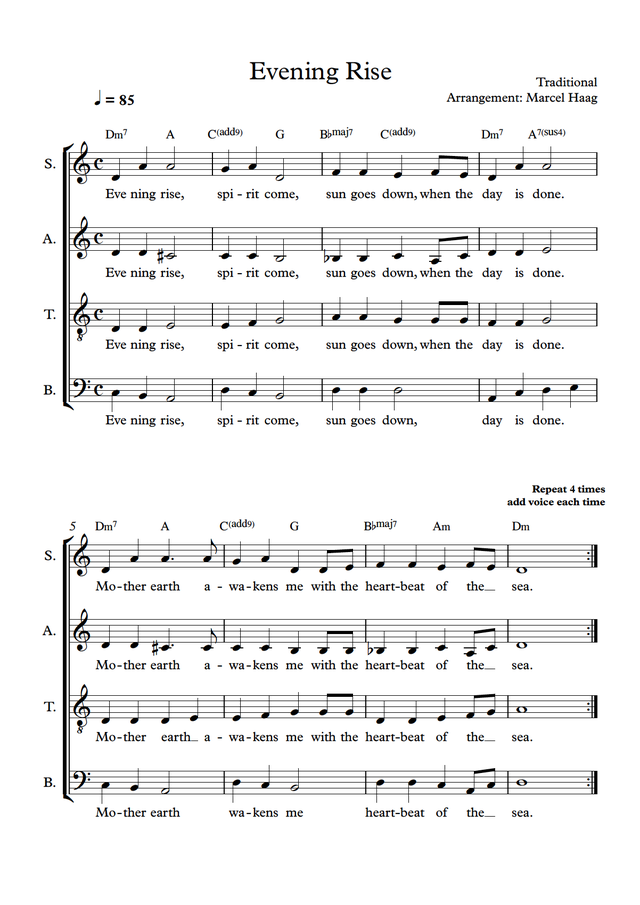 Evening Rise, Spirit Come - neu arrangiert - MARCEL HAAG