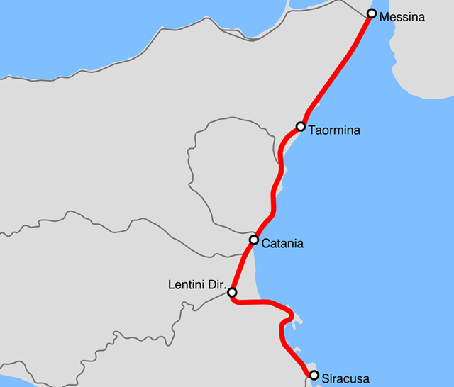 Línea ferroviaria Roma-Catania - Viajar en tren por Europa