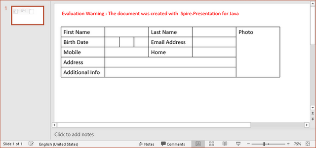 Java – Create and Edit Tables in PowerPoint - codeexamples