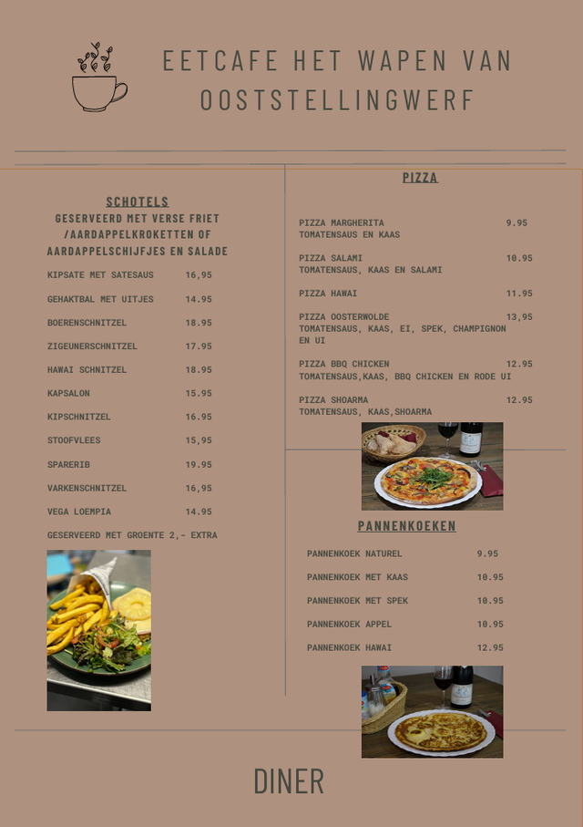 Menukaart - Eetcafé Oosterwolde