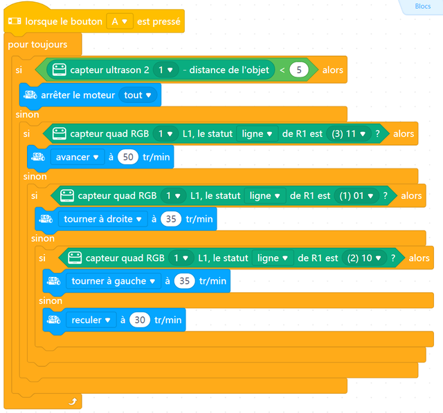 SUIVEUR DE LIGNE MBOT2 - Site de courstechnocollege