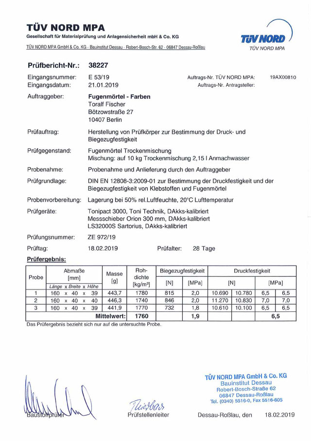 Material PRUEFBERICHT - In viele Farben