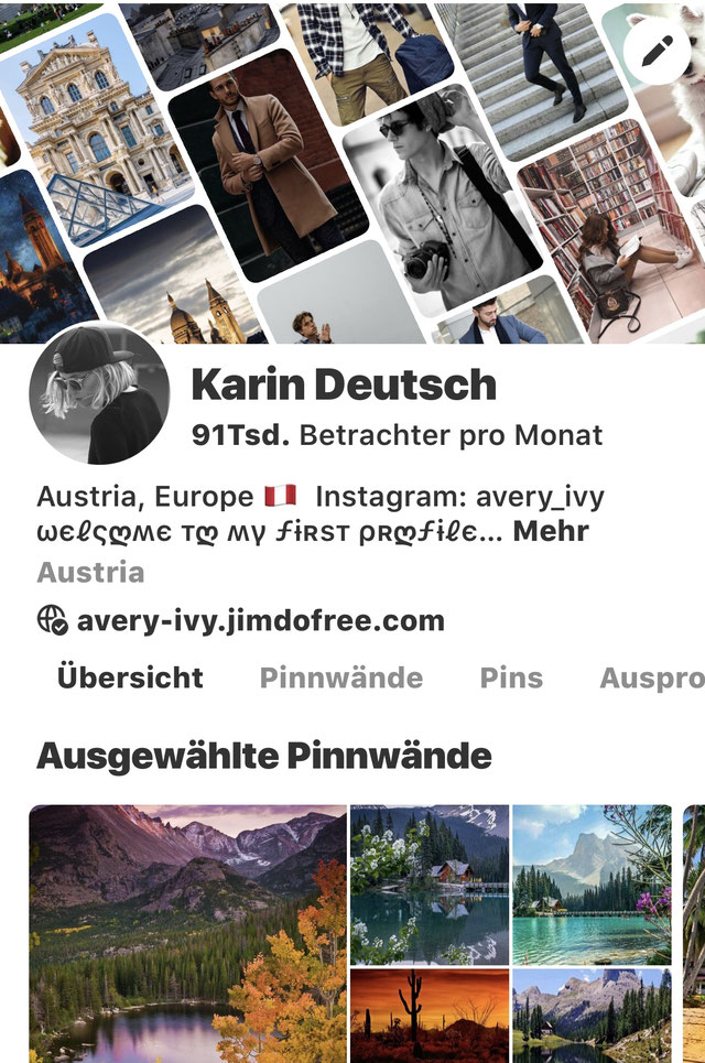 Pinterest - Karin Deutsch Webseite