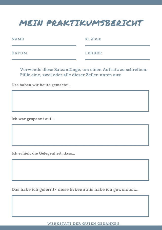 Mein Praktikumsbericht- kostenlose Vorlage - warsewiczs Webseite!