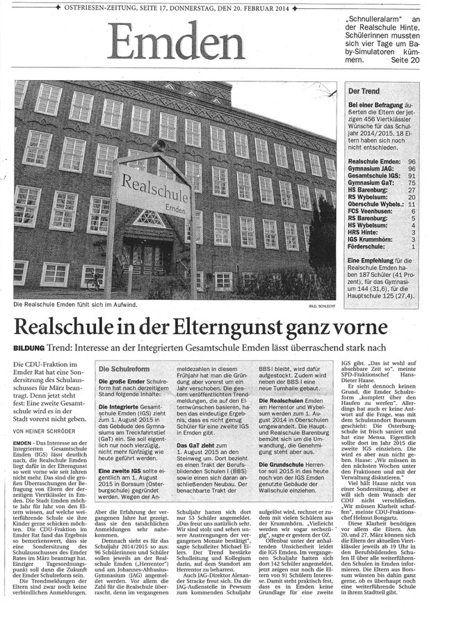 Zeitungsartikel - Oberschule Herrentor