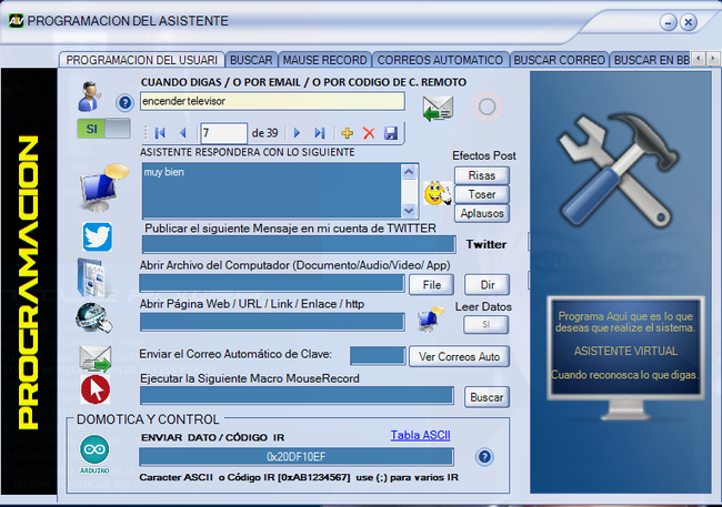 COMO PROGRAMAR EL ASISTENTE VIRTUAL - Asistente Virtual Isabel