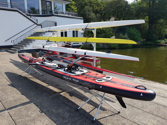 ROWonAIR®: aufblasbares SUP rudern, Skiff, Sport-Ruderboot testen ...