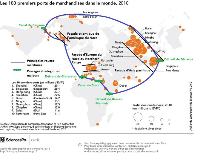 Transports et routes maritimes - Histoire et géographie pour tous