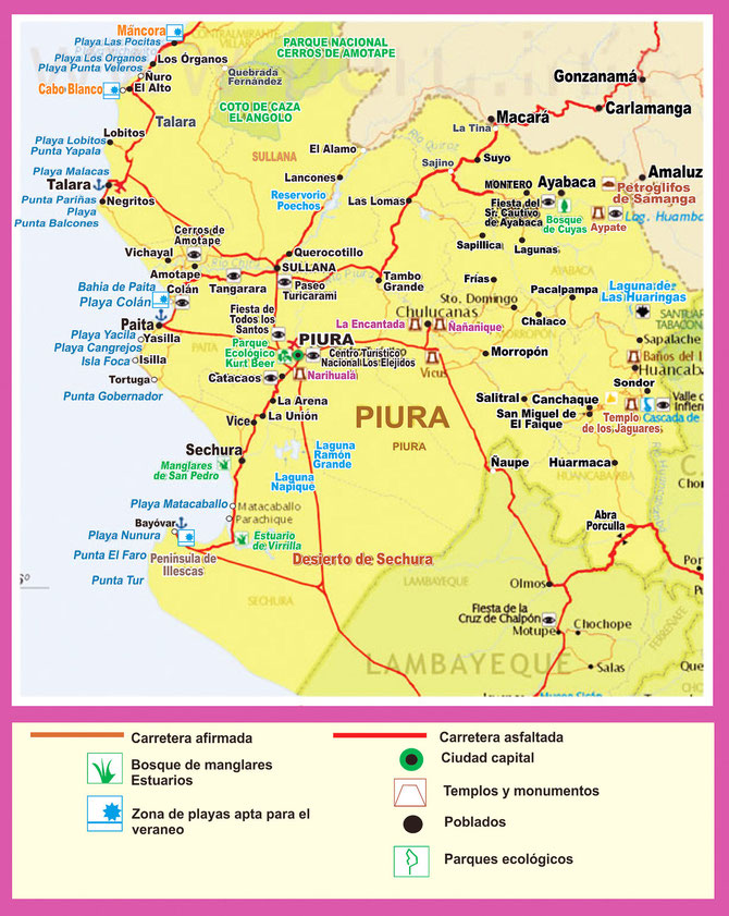 Mapa Turístico de Piura - Tourist map of Piura - Página Jimdo de ...