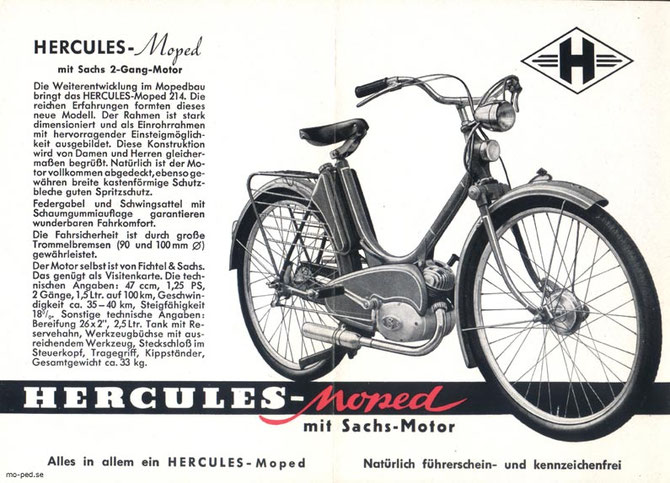 Hercules 213/214 - Die Website für alte Moped, Mofas und Motorräder.