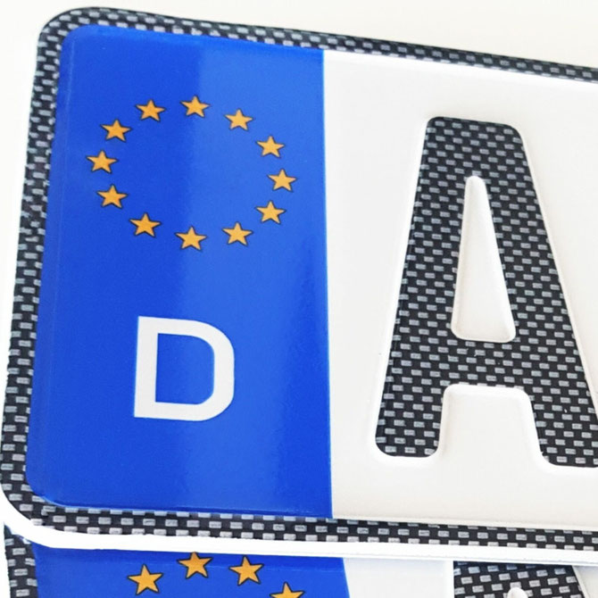 CARBON Kfz Kennzeichen OFFIZIELL amtliche Nummernschilder ...