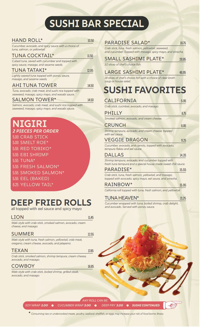 Menu - tokyoexpressllc