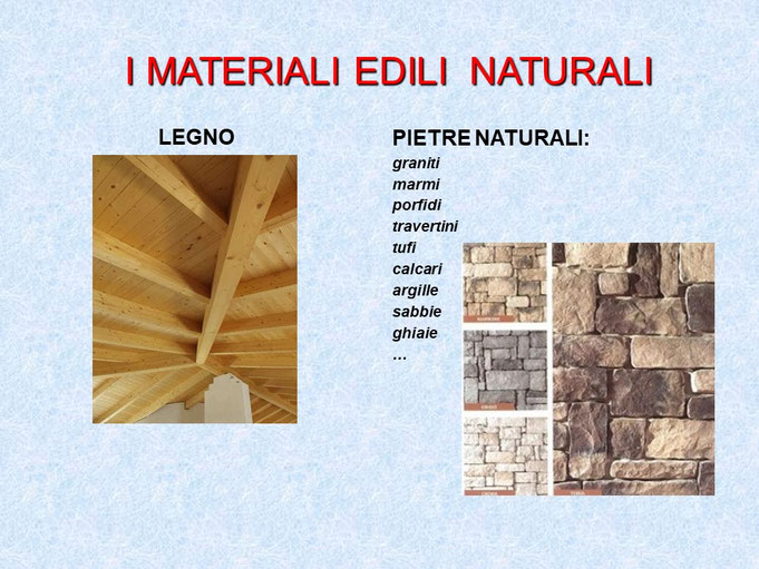 I MATERIALI PER L'EDILIZIA - tecnologiaefantasia