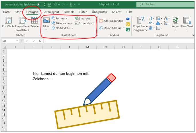 Grafiken gestalten mit Excel - creator-schools Webseite!