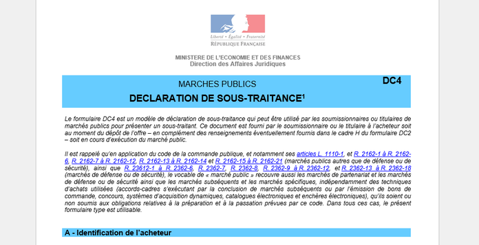 Formulaire DC4 2017 - Agence AGUINALIN