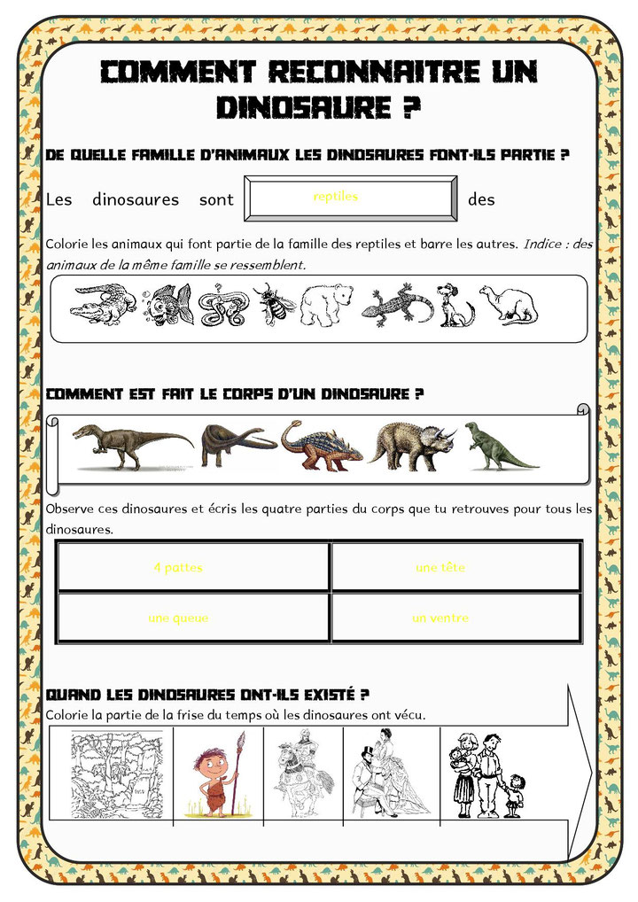 Projets "dinosaures" - Fiches de prep (cycle1-cycle 2-ULIS-Rased)