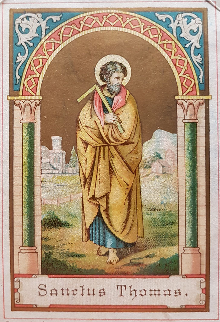 Thomas, Apostel - Heiligen-Legende - Die Heiligen und Seligen der Katholischen Kirche.