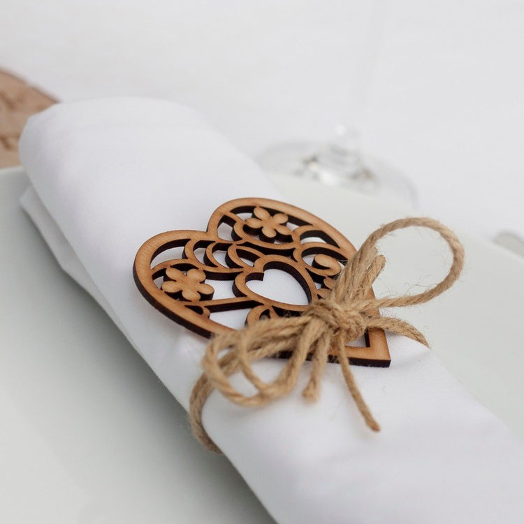 80mm Wooden Heart Table Decorations - rustic-charm