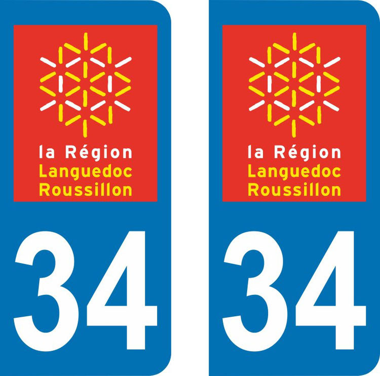 LANGUEDOC ROUSSILLON Occitanie - stickers pour plaques immatriculation ...