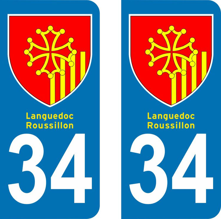 LANGUEDOC ROUSSILLON - stickers pour plaques immatriculation, adhésifs ...