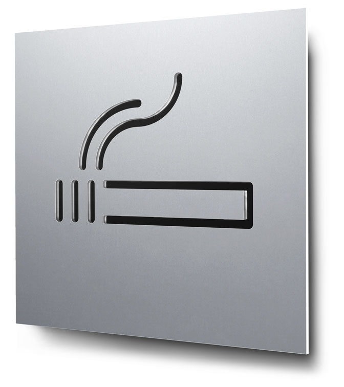 Piktogramm-Schild Raucherbereich in Edelstahl und Aluminium ...
