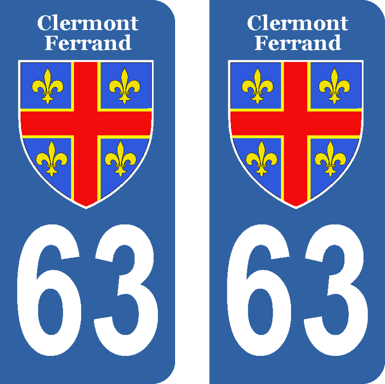 CLERMONT FERRAND - stickers pour plaques immatriculation, adhésifs ...