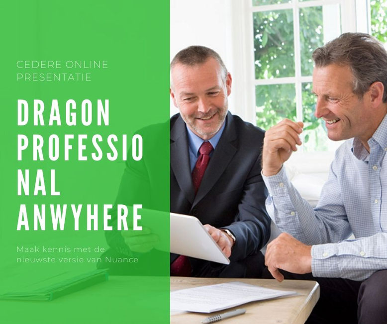 Nuance beschikbaarheid Dragon Professional Anywhere - Cedere