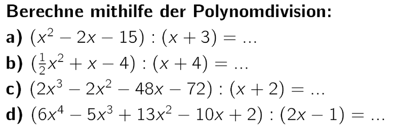 Polynomdivision - Mathetraining für die Fachoberschule
